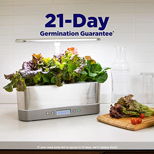 AeroGarden Harvest Elite Slim Indoor Garden Hydroponic System with LED Grow Light and Herb Kit, Holds up to 6 Pods, Platinum