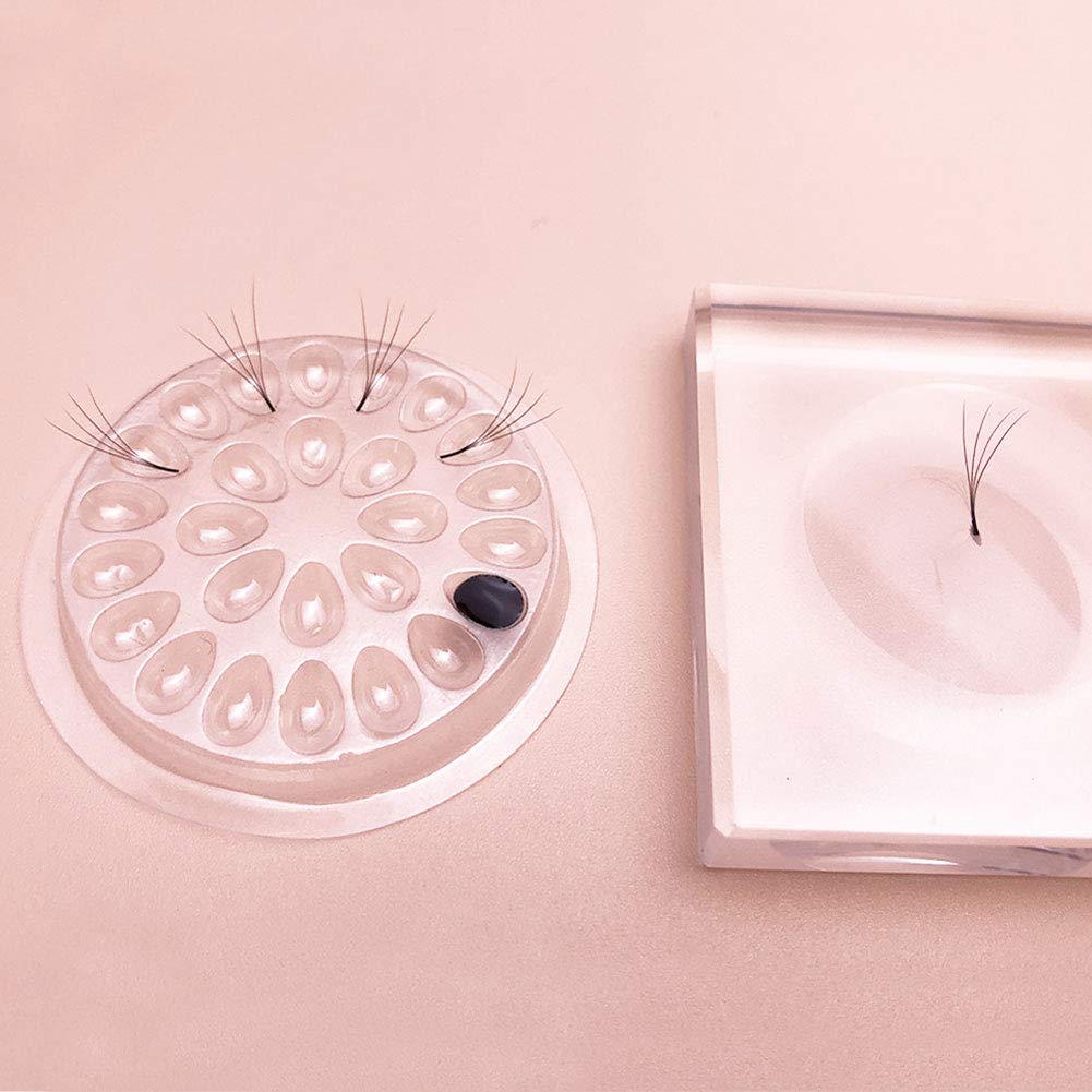 Kukiwhy 100 Pcs Eyelash Glue Holder False Eyelashes Glue Holder Eyelash Extension Glue Holder Pallet Pads