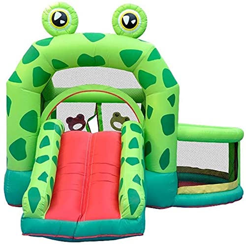Bouncy Castle, Castle with Slide Indoor and Outdoor Children's Castle Trampoline Inflatable Castle Slide Playground for Home Inflatable Bouncy Castle (Green 330Γ300Γ225Cm)