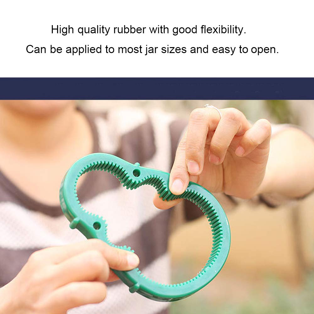 3 in 1 Silicone Multi-function Jar Opener Bottle Opener Anti-slip Bottle Lid Opener Kitchen Twist Tool Opener for Various of Kitchen Cans, Bottles Pops for Weak Hands and Seniors with Arthritis - Blue