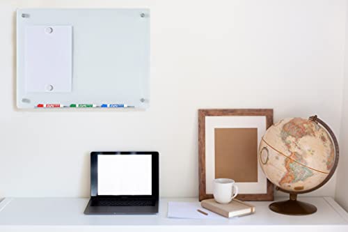 Audio-Visual Direct Magnetic White Glass Dry-Erase Board Set - 23 5/8 x 35 1/2 Inches -