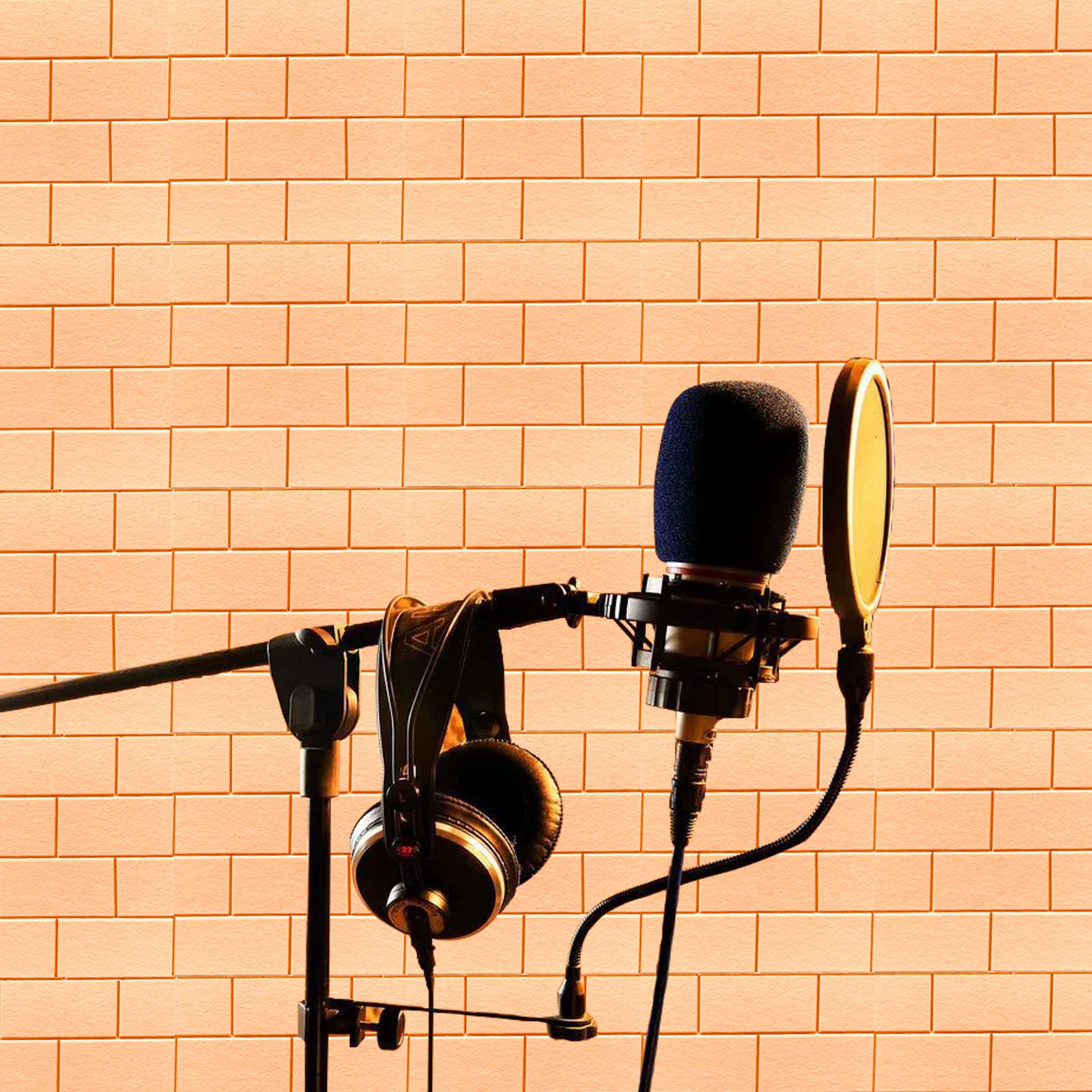 22PCS Pro Grade Acoustic Panels Sound Proof Boards Noise Canceling for Studio Recording, Home Office, Better Than Foam(Warm Yellow)
