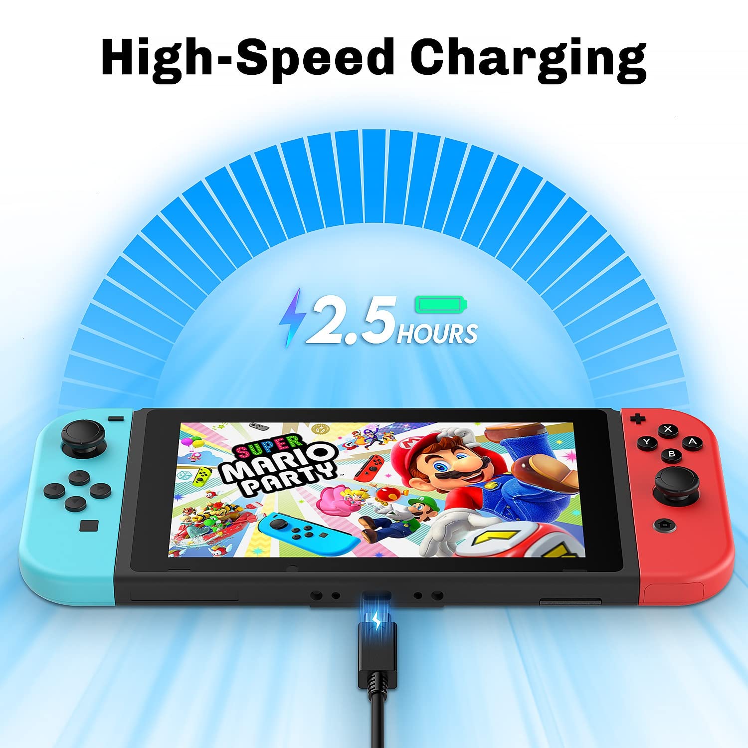 39W Charger for Nintendo Switch, VOYEE AC Adapter Fast Switch Charger Power Supply Compatible with Nintendo Switch/Switch Lite/Switch OLED | Supports TV Mode & Dock Station