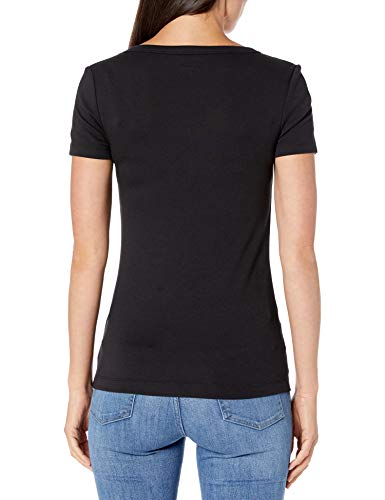 Amazon Essentials Women's Slim-Fit Short-Sleeve V-Neck T-Shirt, Pack of 2, Black/White, XX-Large