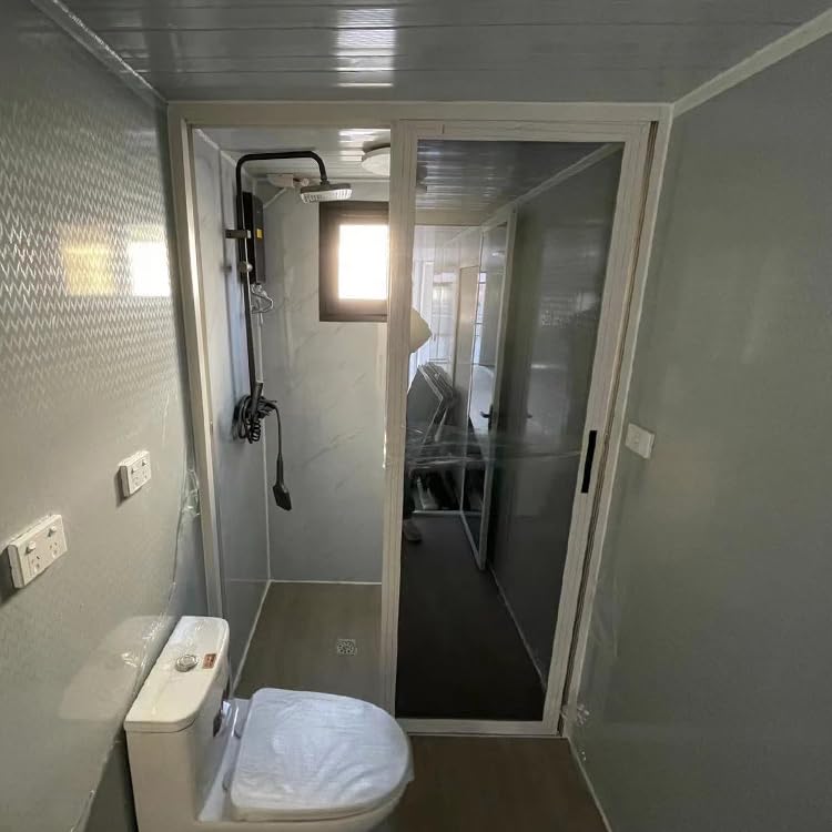 20FT Prefab Container House, 2 Bedroom, Steel Portable Villa with Bathroom, Hurricane-Proof, Waterproof & Insulated, 20ft