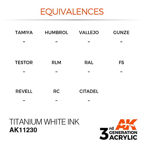 AK Acrylics 3Gen AK11230 Titanium White Ink (17ml)