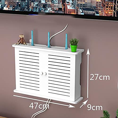 Coasta WiFi Router Boxes Wooden Box Cable Wire Bracket Wall Plug Board Shelf L