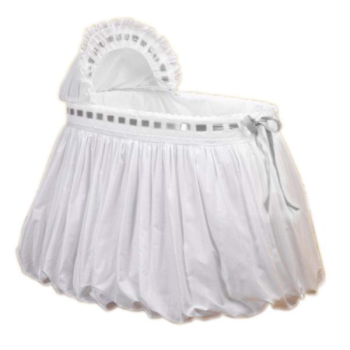 Baby Doll Bedding Pretty Ribbon Bassinet Set, Grey