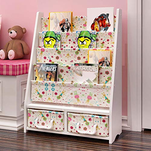 Multilayer Magazine Rack Newspaper Holder Book Shelf Storage Rack with Box Freestanding Display Rack Materials Robust 83X28X87CM MUMUJIN (Color : B)