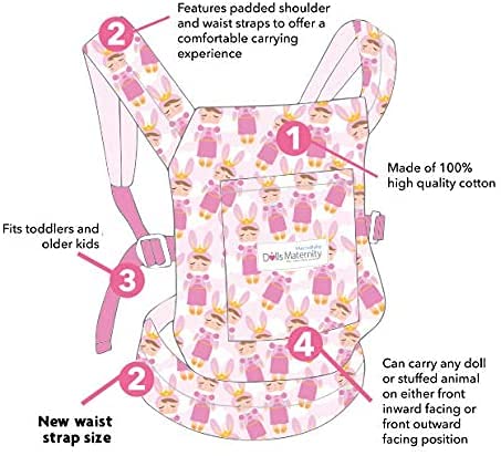 Baby Doll Carrier, Front and Back Toy Carrier Reborn Doll Carrier | Doll Accessories by MacroBaby (MeToo Doll)