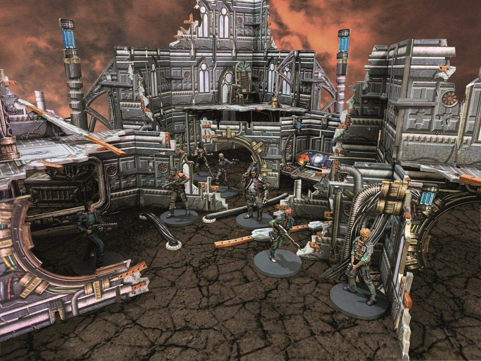 Battle Systems Sci-Fi Terrain - 28mm Modular 3D Space Terrain - Perfect for Wargaming and Roleplaying Tabletop Games - Full Colour Printed 3D 40K Multi Level Building Models (Gothic Ruins)