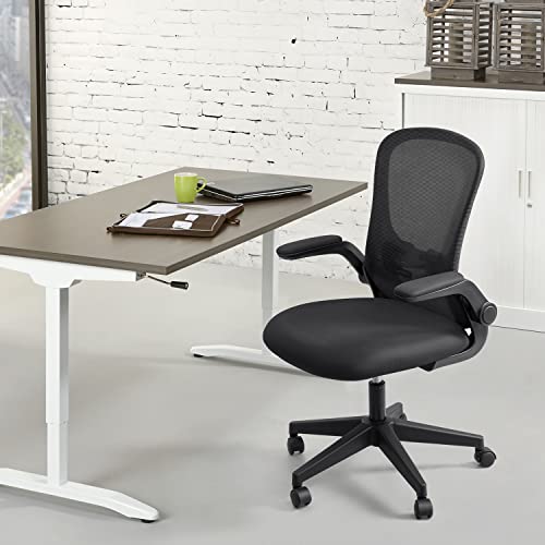 VICTONE Office Chair Ergonomic Desk Chair Computer Task Mesh Chair High Back Swivel Rolling Chair with Lumbar Support and Flip-up Armrest, Black