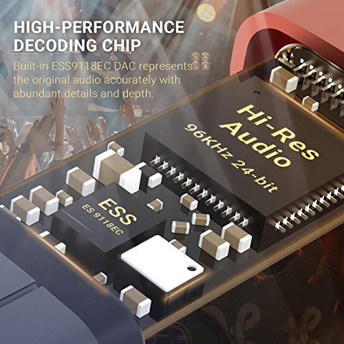 Cubilux Audio Hi-Res DAC, Portable USB C Headphone Amplifier Supports 96 KHz/24-Bit, Tiny Amplifier USB C to 3.5mm Audio Adapter for iPad 10 iPad Pro/Mini 6, Tab S7 S6, Pixel 7/7a Pixel 6 Pro 6a
