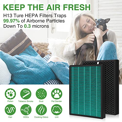 400/400S Replacement Filter for Coway AIRMEGA Max2 400/400S Air Purifier, Max 2 Green True HEPA and Active Carbon Filter Set, AP-2015-FP