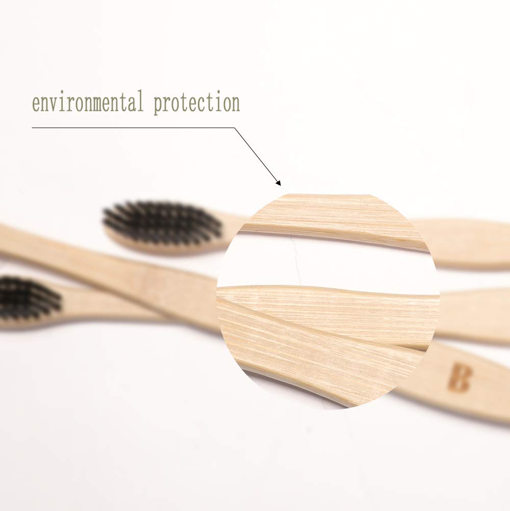 DENSET HBTDM Toothbrush Bamboo 14 Pcs, Biodegradable and Environmentally Friendly, Fine Bristles Professional and BPA Free.