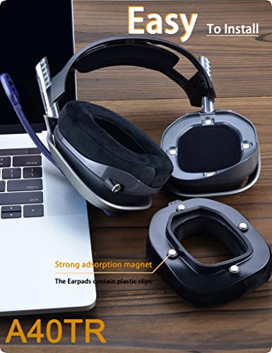 A40 TR Mod Kit – defean Replacement Earpads and Headband Compatible with Astro Gaming A40 TR Headset,Ear Cushions, Upgrade High-Density Noise Cancelling Foam, Added Thickness (Black Velour)