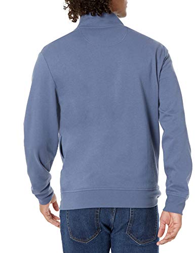 Amazon Essentials Men's Lightweight French Terry Full-Zip Mock Neck Sweatshirt, Indigo, Medium