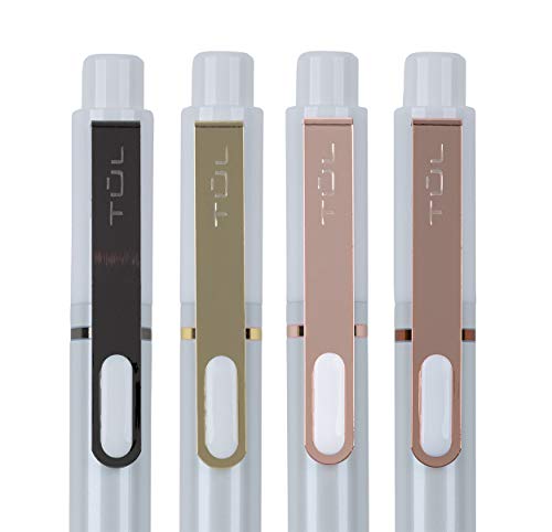 TUL Retractable Gel Pens, Medium Point, 0.7 mm, Pearl White Barrel, Black Ink, 12-Pack + 4 TUL Gel Pen Refills Bundle