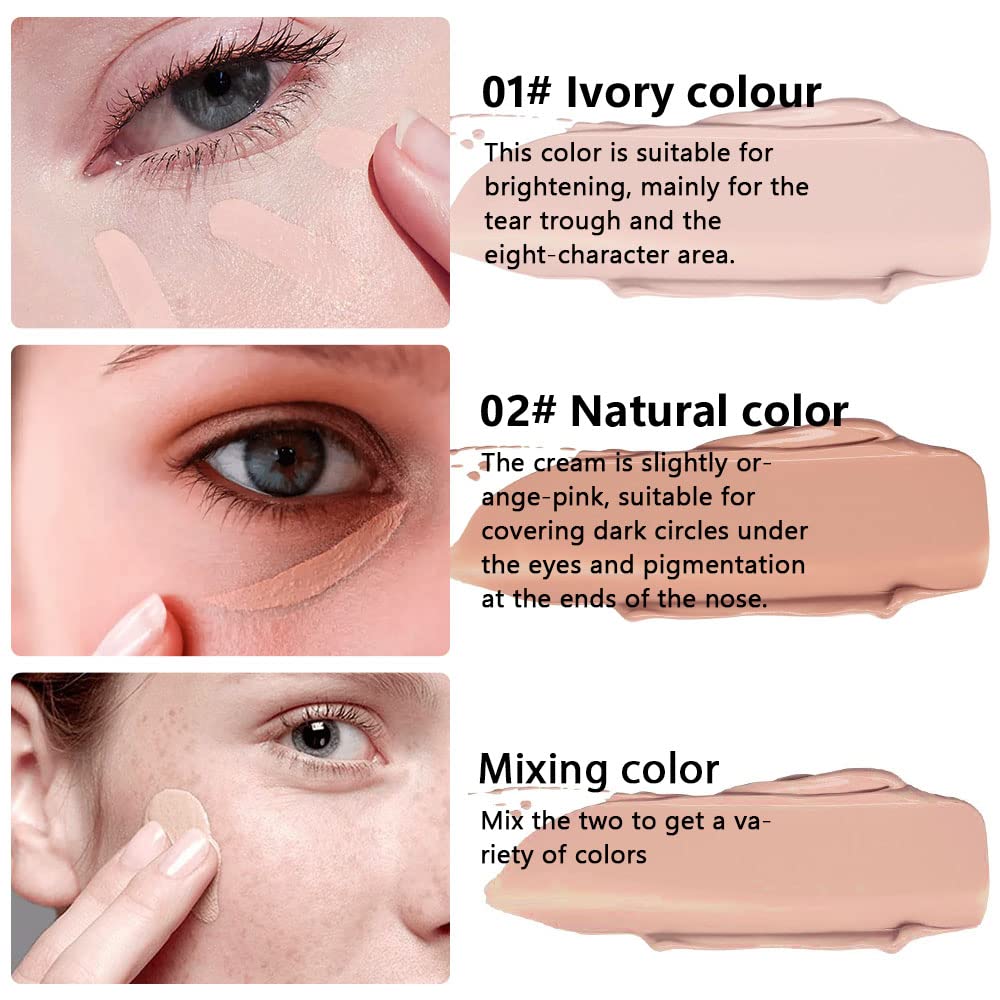 2 Pcs Professional Cream Cream Concealer Makeup Palette.Natural Medium Beige Mixing Color Correcting Concealer Palette.Waterproof Cream Cover Up…