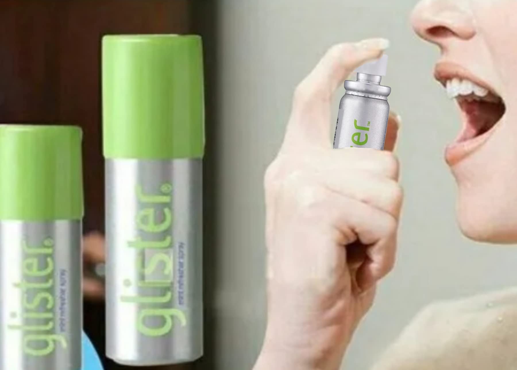 Amway Glister Refresher Spray 2-Pack, Glister Mouth Freshener Spray (Mint)