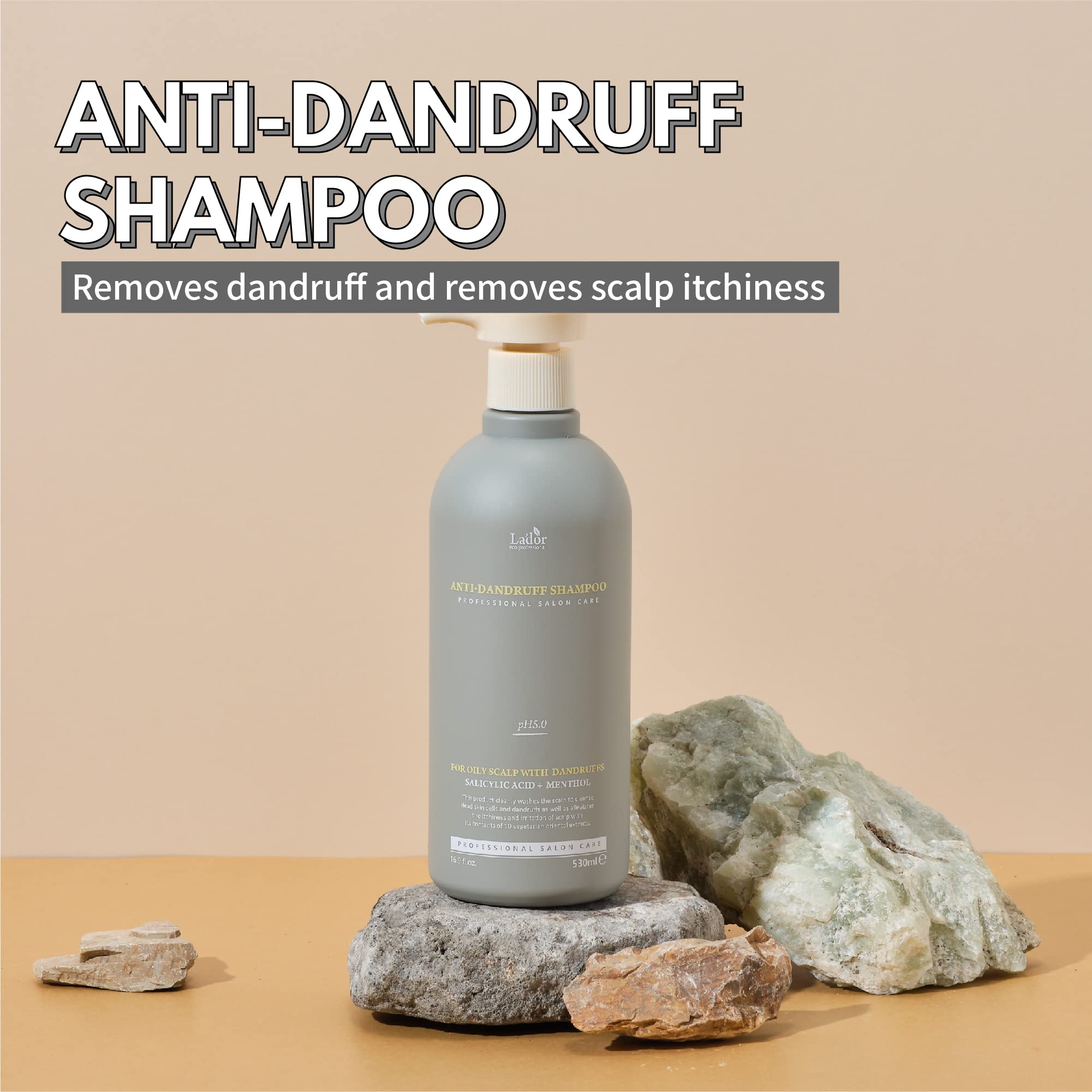 LA'DOR Anti-Dandruff Shampoo (16.9 fl.oz.) - For Oily Scalp with Dandruff, Gently Cleanses Away Dead Skin Cells, Alleviates Itching and Irritation LADOR