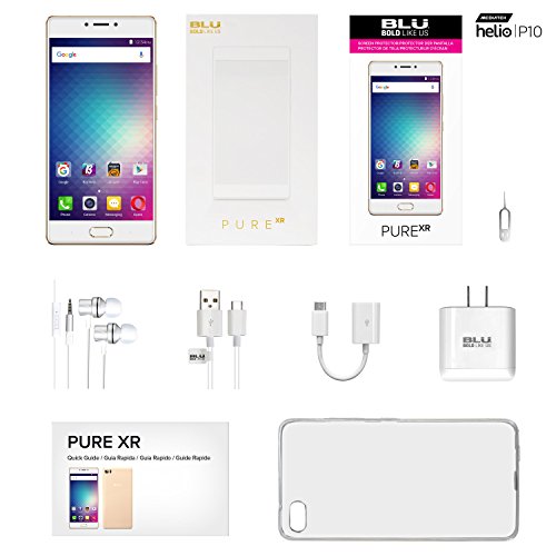 BLU PURE XR Smartphone - 4G LTE GSM Unlocked - 64GB +4GB RAM - Gold