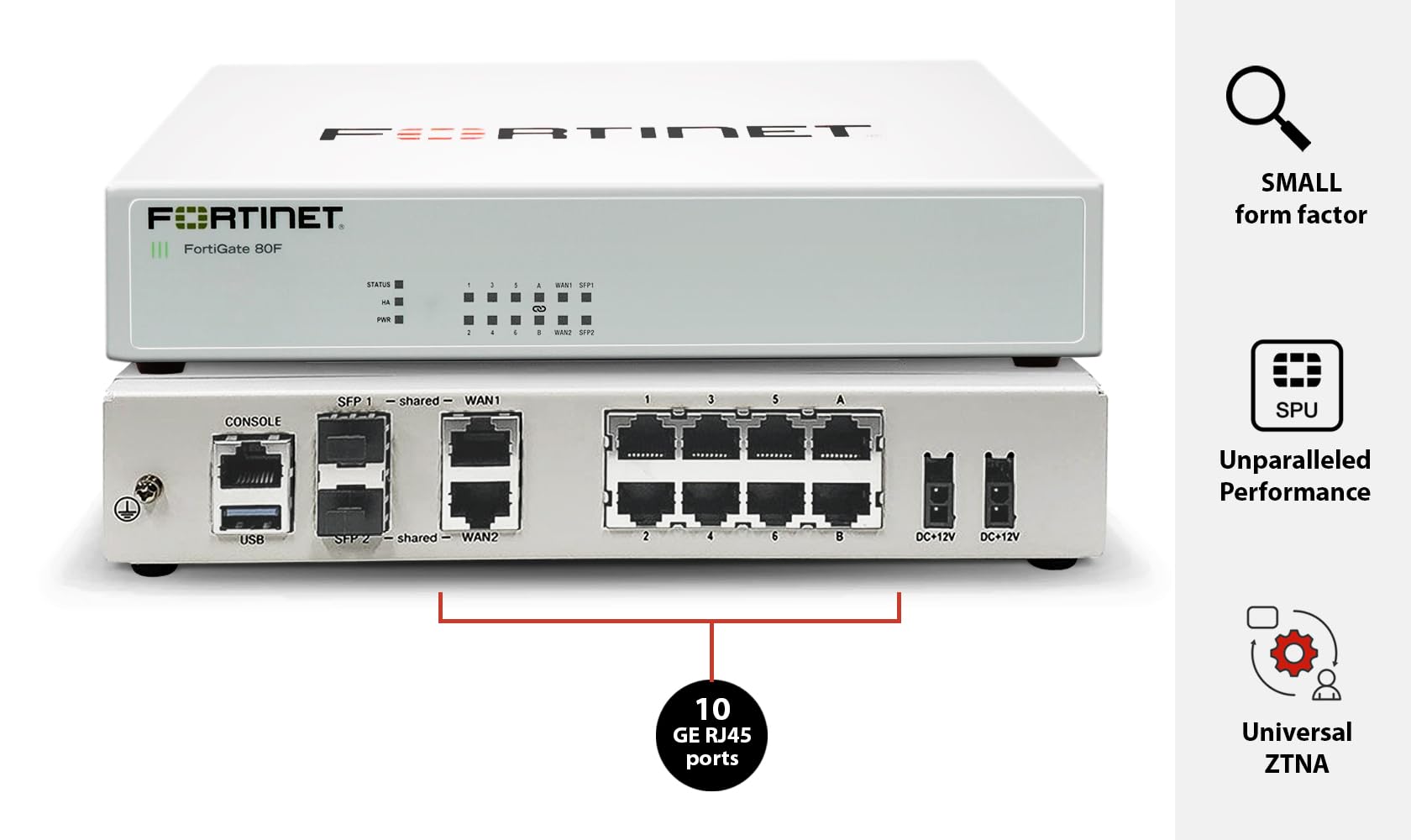 FortiGate-80F Network Security Appliance Plus 1 Year FortiGuard Unified Threat Protection (UTP) and FortiCare Premium (FG-80F-BDL-950-12)
