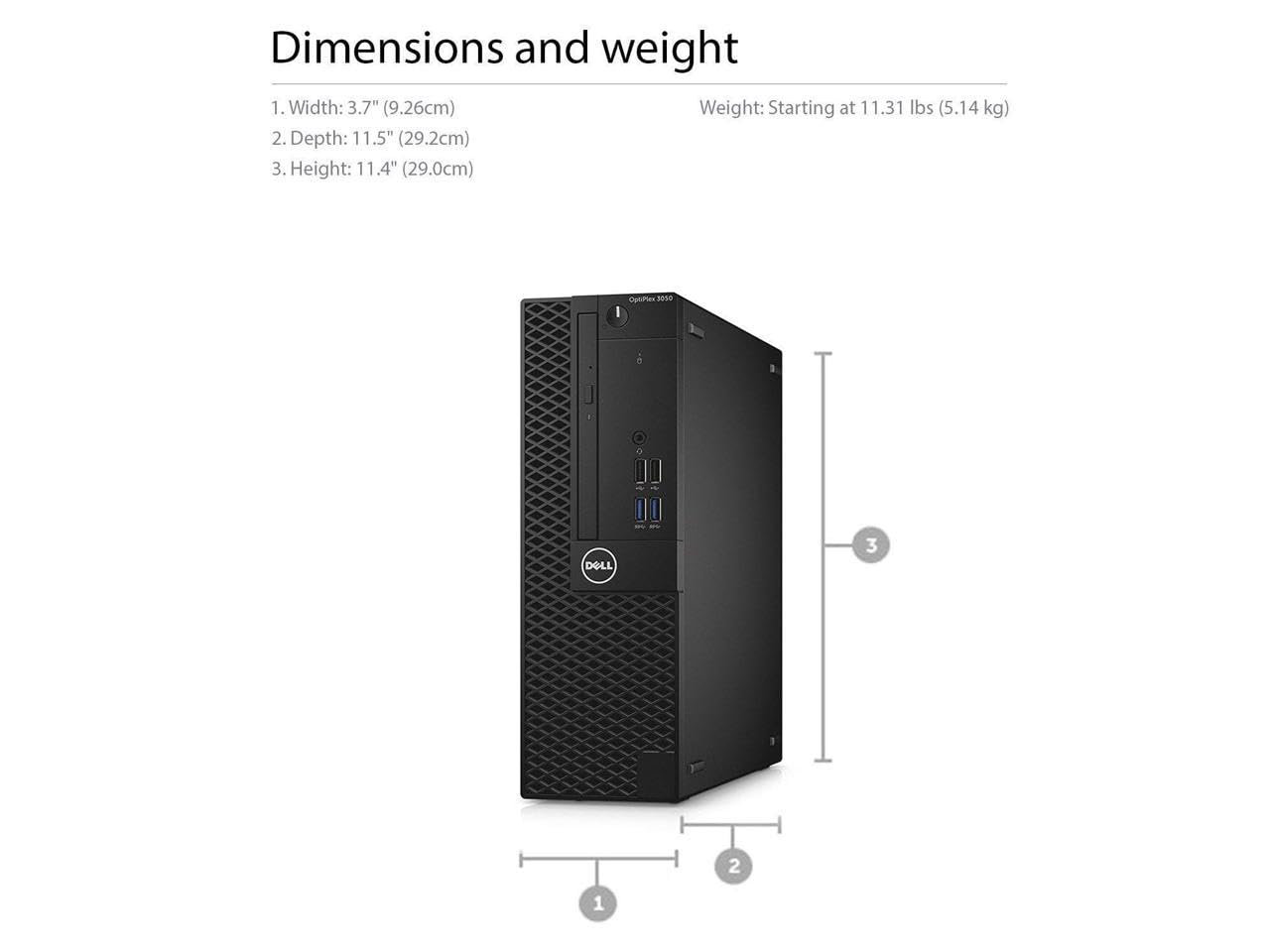 Dell 5050 Business Small Desktop Computer - Quad Core Intel i5 7th Gen, 16GB RAM, 256GB SSD, New Keyboard, Mouse, WiFi Adapter, Windows 10 Professional (Renewed)