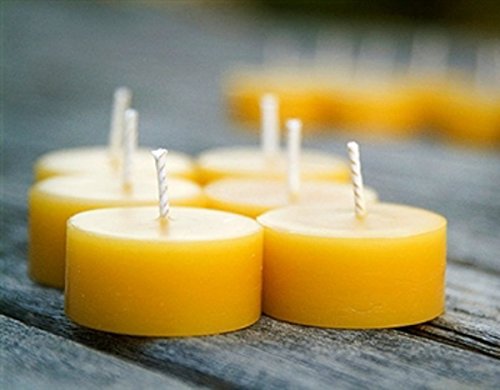 Bluecorn Beeswax 100% Pure Beeswax Tea Light Refills (no Cup) (Raw, 24 case)