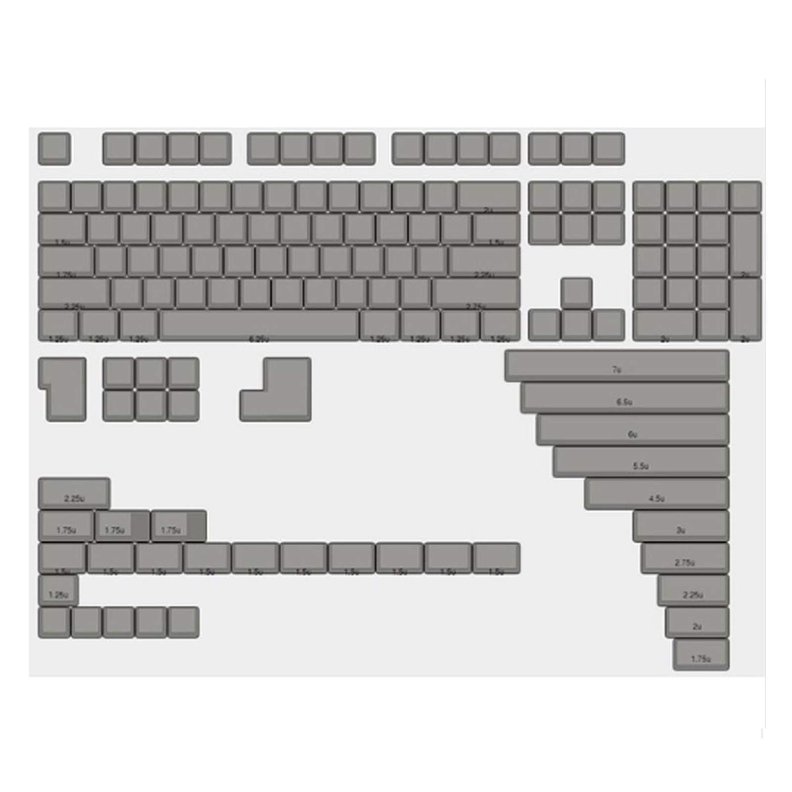 rouroumaoyi 142 Keys XDA Blank Keycaps for Mechanical Gaming Keyboard Decoration DIY No Backlit Grey White Color (Color : 142 Grey keycaps)