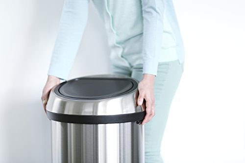 Brabantia 402609 Touch Trash Can, 16 gallon/60 L, Brilliant Steel