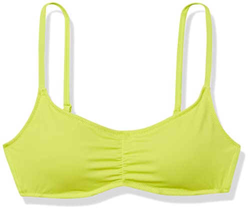 Amazon Essentials Women's Light-Support Bralette Bikini Swimsuit Top, Yellow, Large