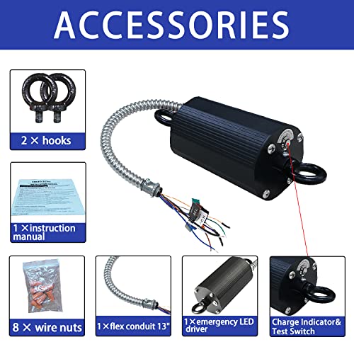 40W Emergency LED Light Driver, OSTEK 90 Min Emergency Battery Backup Power Supply Emergency Driver, Input AC100-347V, Output 170V DC, UL-Listed - IP65 Waterproof