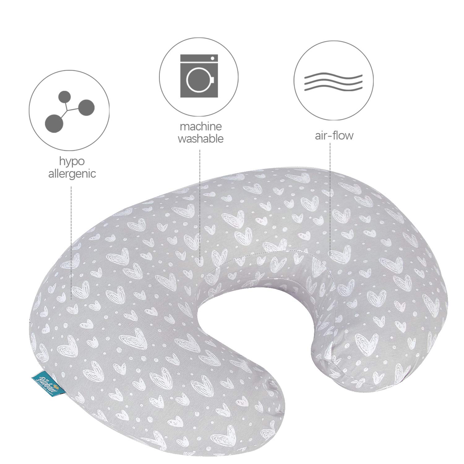 2 Pack Nursing Pillow Cover for Boppy Pillow 100% Cotton & Bassinet Sheets Compatible with Baby Delight Beside Me Dreamer Bassinet, 2 Pack