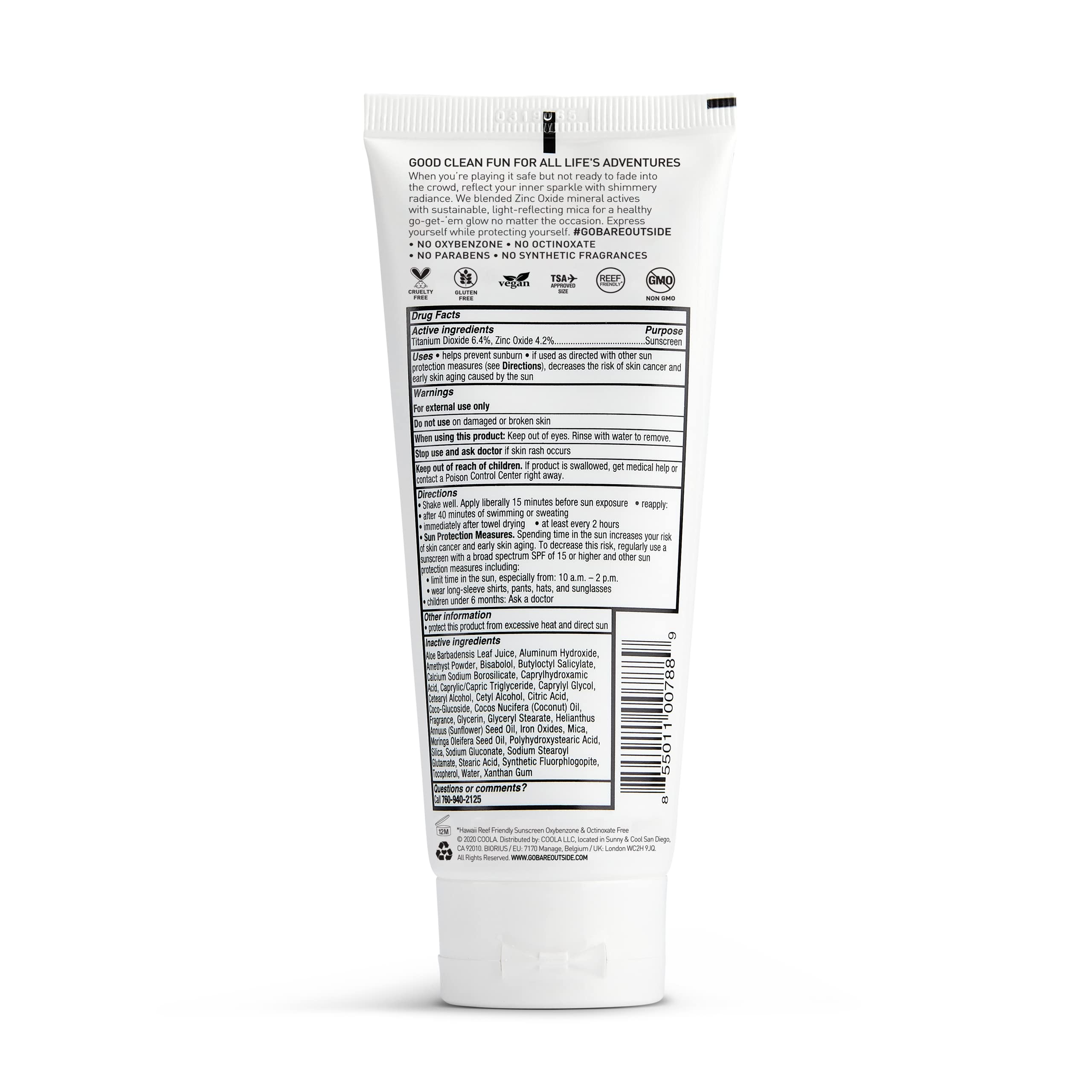 Bare Republic Diamond Dust Shimmer Mineral Sunscreen SPF 30 Sunblock Body Lotion, Free of Chemical Actives, 3.4 Fl Oz