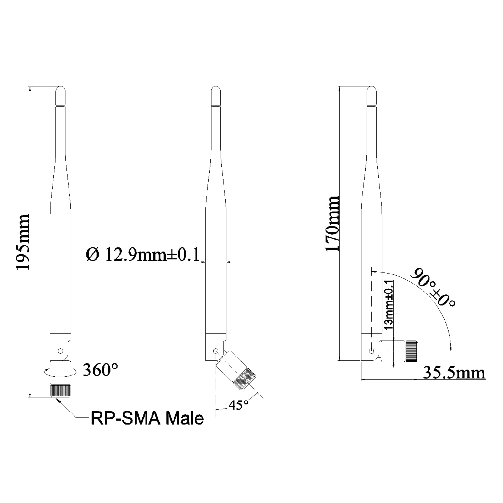 Fosi Audio Bluetooth Antenna WiFi SMA Male PC 2.4GHz 6dBi Single Band Boost Bluetooth Audio Range for Home Office Wireless Network Router IP Camera Amplifier Wireless Range Extender 2 Pack (SMA-Male)