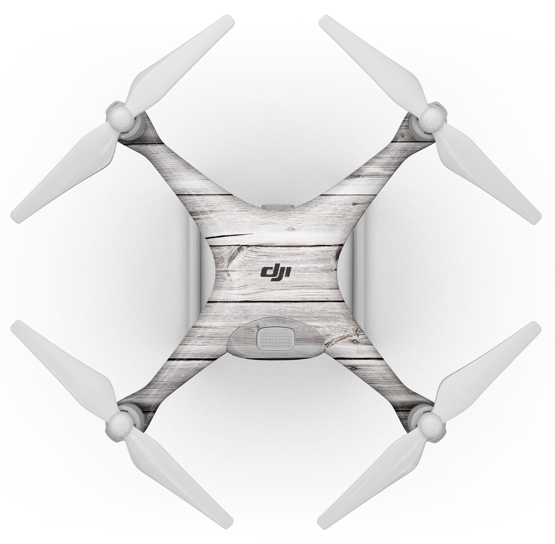 Design Skinz Design Skinz Aged White Wood Planks Full-Body Wrap Decal Skin-Kit Compatible with The Drone DJI Phantom 4 Pro