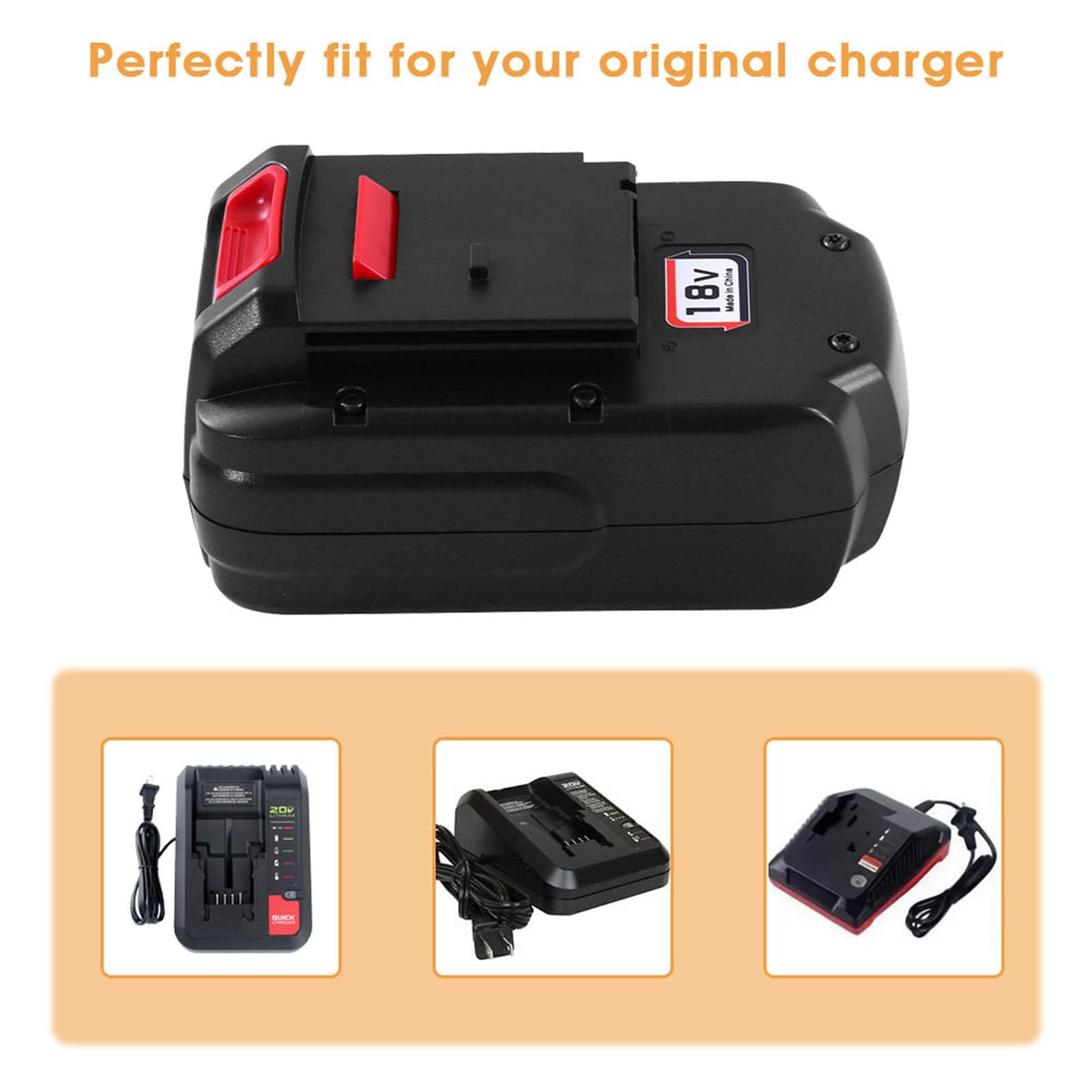 2Packs 4.5Ah High Capacity Replacement for Porter Cable 18V Battery Ni-Mh PC18B Compatible with Porter Cable 18 Volt PC18B-2 PCC489N PCMVC PCXMVC Cordless Tools Batteries(Red)