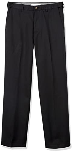 Amazon Essentials Men's Classic-Fit Expandable-Waist Flat-Front Dress Pant, Black, 34W x 32L