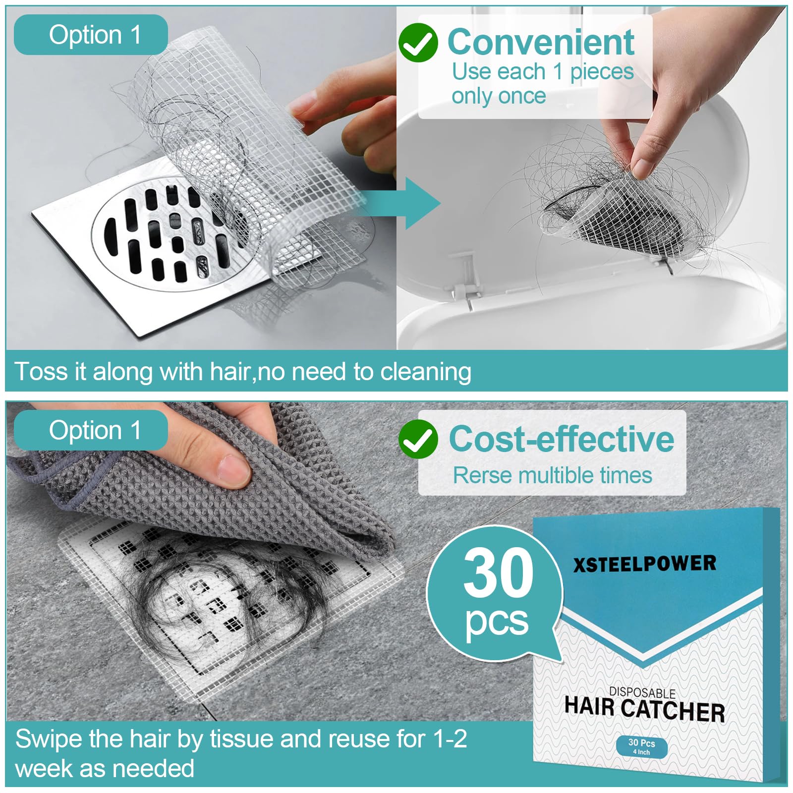 30Pcs-Disposable Shower Drain Hair Catcher&Bathtub Drain Cover& Shower Hair Drain Catcher,Kitchen Sink Drain Strainer&Bathroom Sink Drain StrainerFor Sink Stopper,Bathtub,Bathroom,Sink,Human&Pet Hair