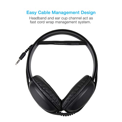Cyber Acoustics Lightweight 3.5mm Headphones - Great for use with Cell Phones, Tablets, Laptops, PCs, Macs (ACM-4004)