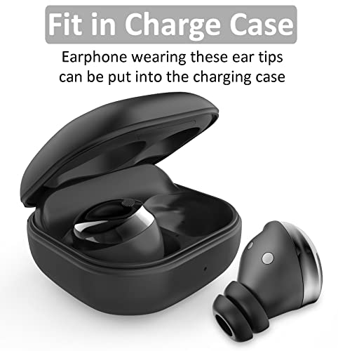 6 Pairs Galaxy Buds Pro [ Double Flange ] Ear Tips, S/M/L 3 Size Replacement Silicone Fit in Case Flexible Noise Reduce Earplug Earbuds Eartips Compatible with Samsung Galaxy Buds Pro - Black