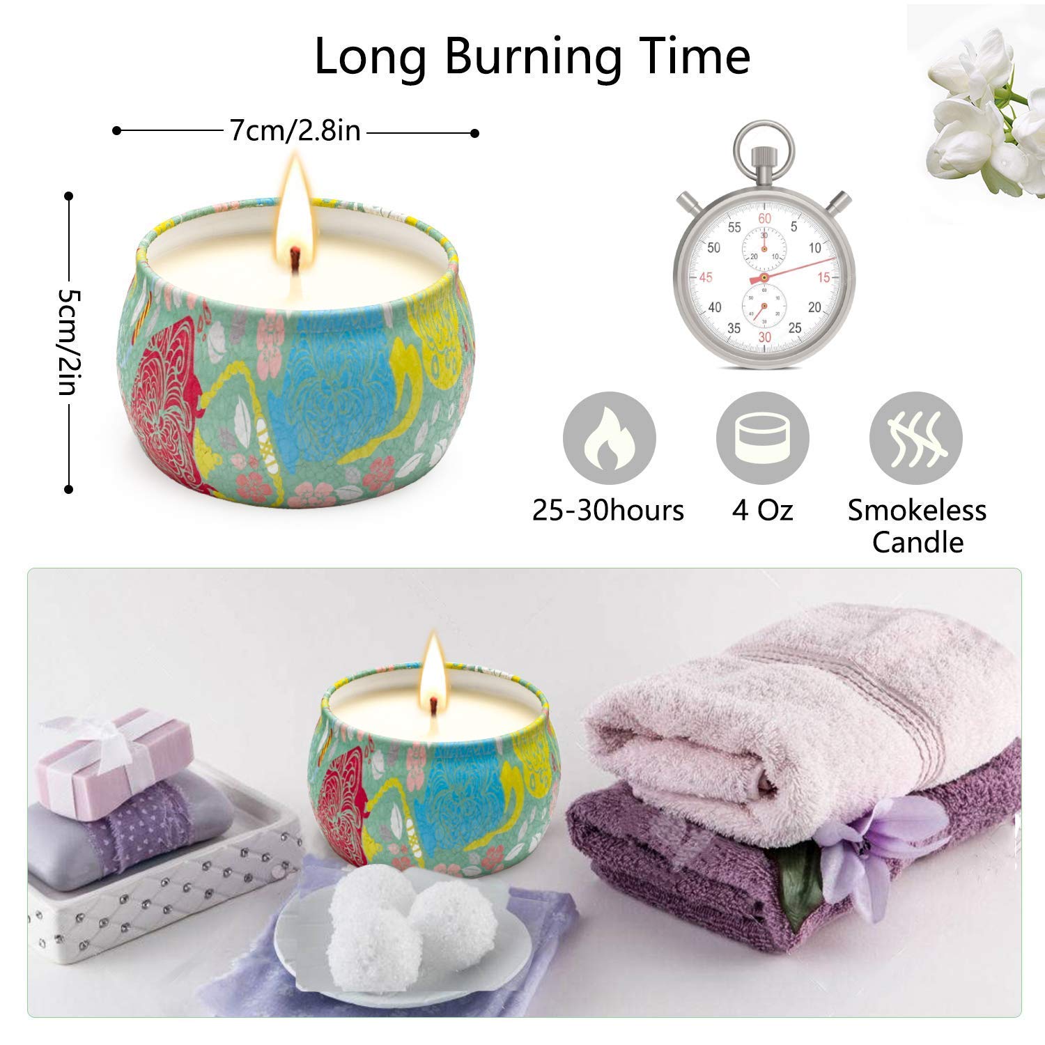 AKJGP Scented Candles Sets for Women,Aromatherapy Candle for Home Scented,4 Pack 4.4 oz Soy Wax Lavender Candles Stress Relief Gifts for Brithday Mother’ Day Coworker