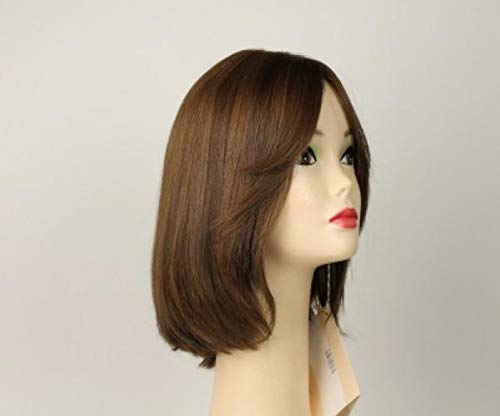 Freeda European human hair wig - Liberty Light Brown with Blended Lowlights and Highlights Skin Top Size S
