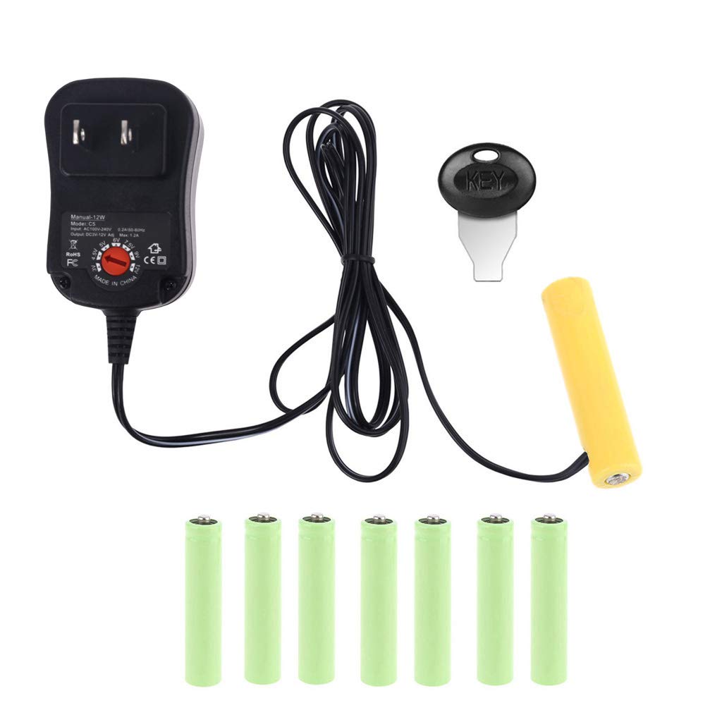 fengchensety Universal Adjustable Voltage 3V 4.5V 6V 9V 12V US Plug Power Supply Adapter Can Replace 2AAA 3AAA 4AAA 6AAA 8AAA 1.5V AAA Battery,LR03 AAA Battery Eliminator