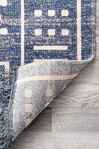nuLOOM Cora Tribal Indoor/Outdoor Accent Rug, 2' x 4', Blue