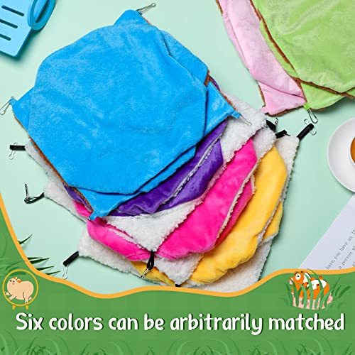 6 Pcs 3 Layers Rat Hammock Pet Cage Hammock Small Animal Hanging Hammock Ferret Cage Accessories Ferret Bed for Guinea Pig Squirrel Rat Chinchilla Sleeping and Playing (6 Colors)