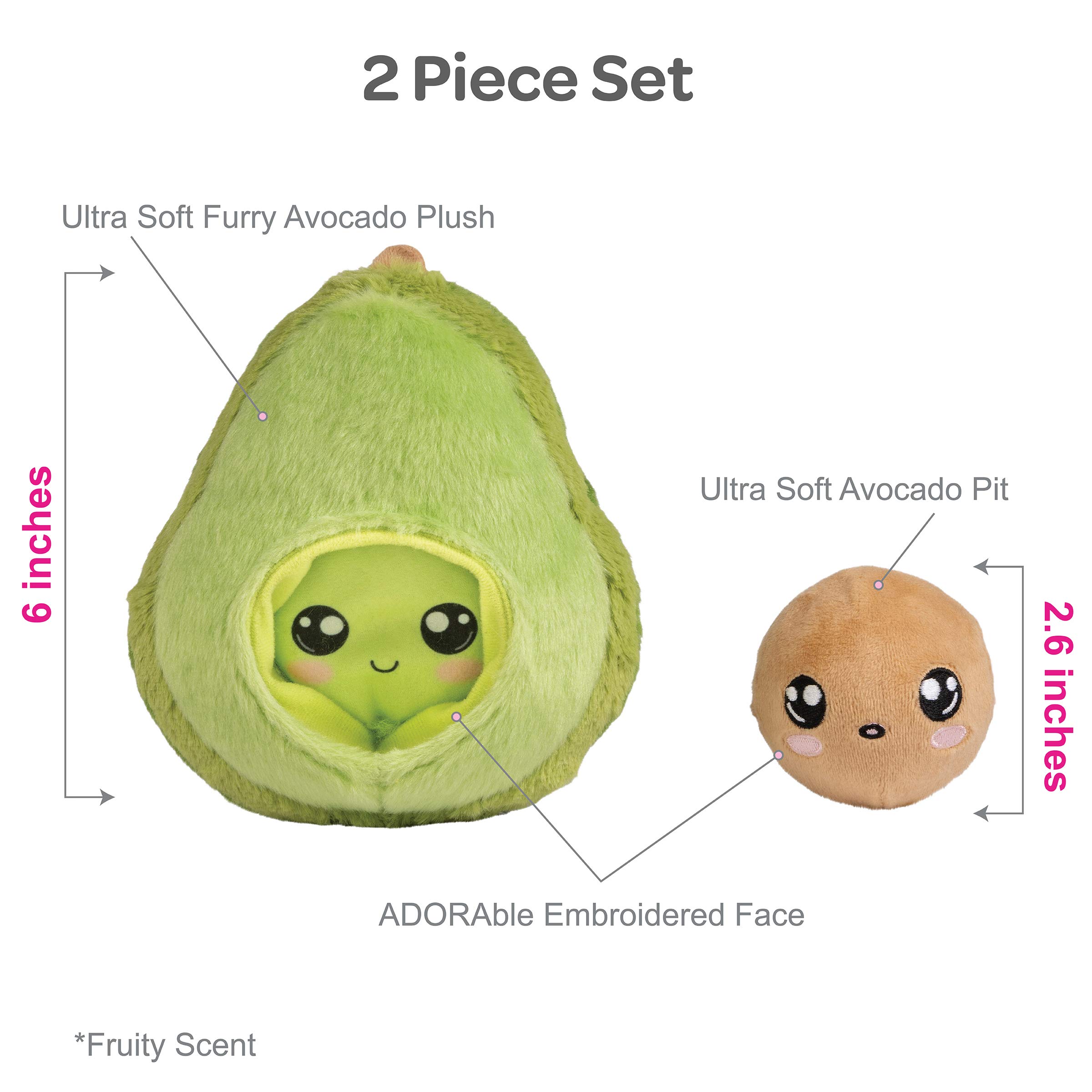 ADORA Soft & Squishy The Green Avocado Food Plush, Farm Fresh Scented Plush Toy, Birthday Gift for Ages 1 and up - AVO & Cado