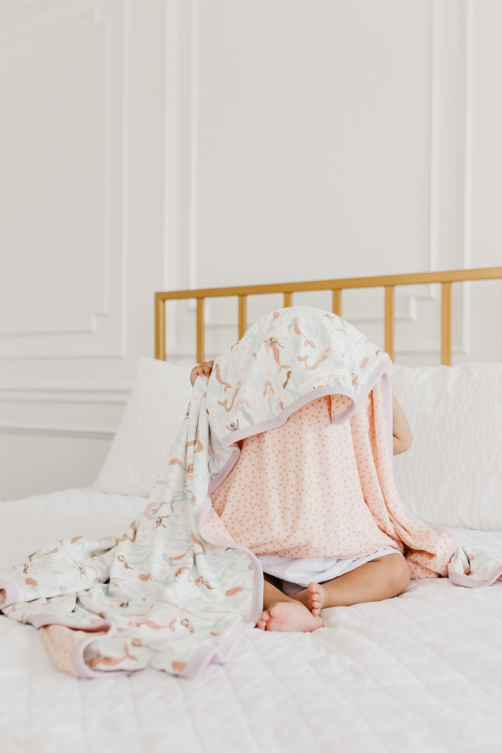 Large Premium Knit Baby 3 Layer Stretchy Quilt Blanket Coral by Copper Pearl