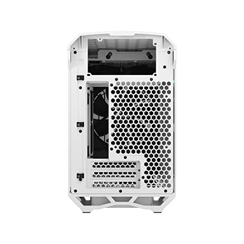 Fractal Design Torrent Nano White - Clear Tint Tempered Glass Side Panel - Open Grille for Maximum air Intake - 180mm PWM Fan Included - Type C - mITX Airflow Mini Tower PC Gaming Case